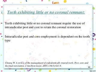 Post obturation restoration in primary teeth | PPTX