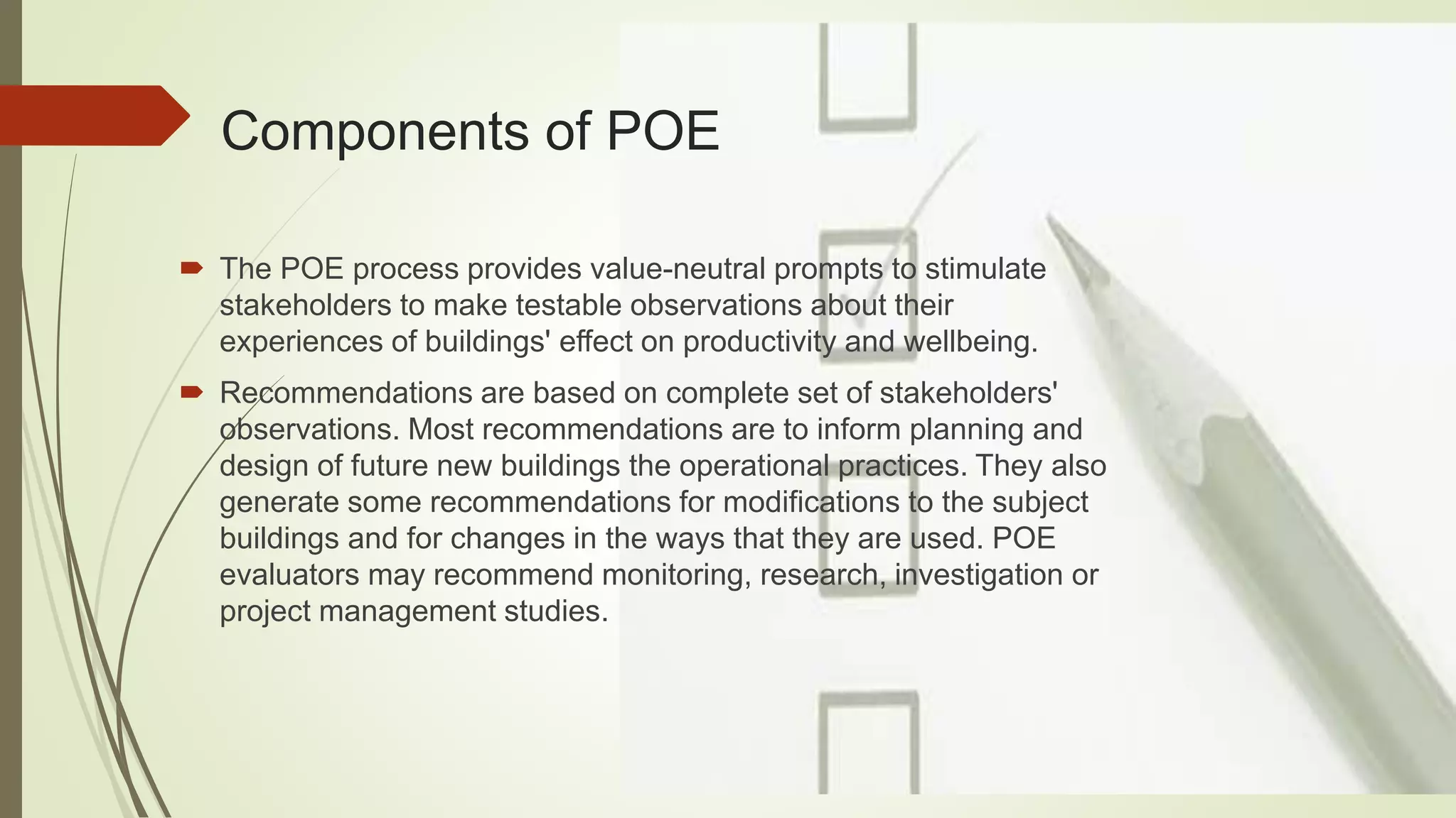 Post Occupancy Evaluation | PPTX
