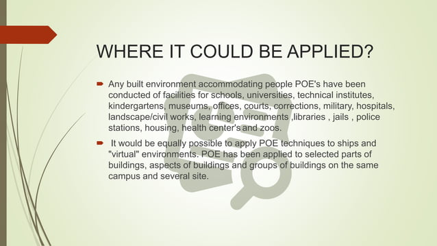Post Occupancy Evaluation | PPTX