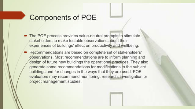 Post Occupancy Evaluation | PPTX