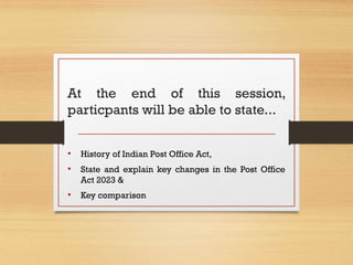 Post Office Act and carrer 2023-2024 requirements | PPTX