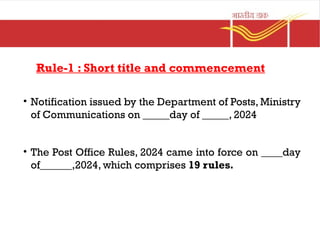 Post Office Rules 2023-2024 MTG PTM MTS DEPT | PPTX