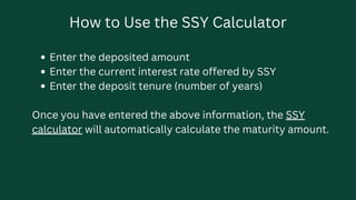 Post Office Sukanya Samriddhi Yojana Calculator | PDF