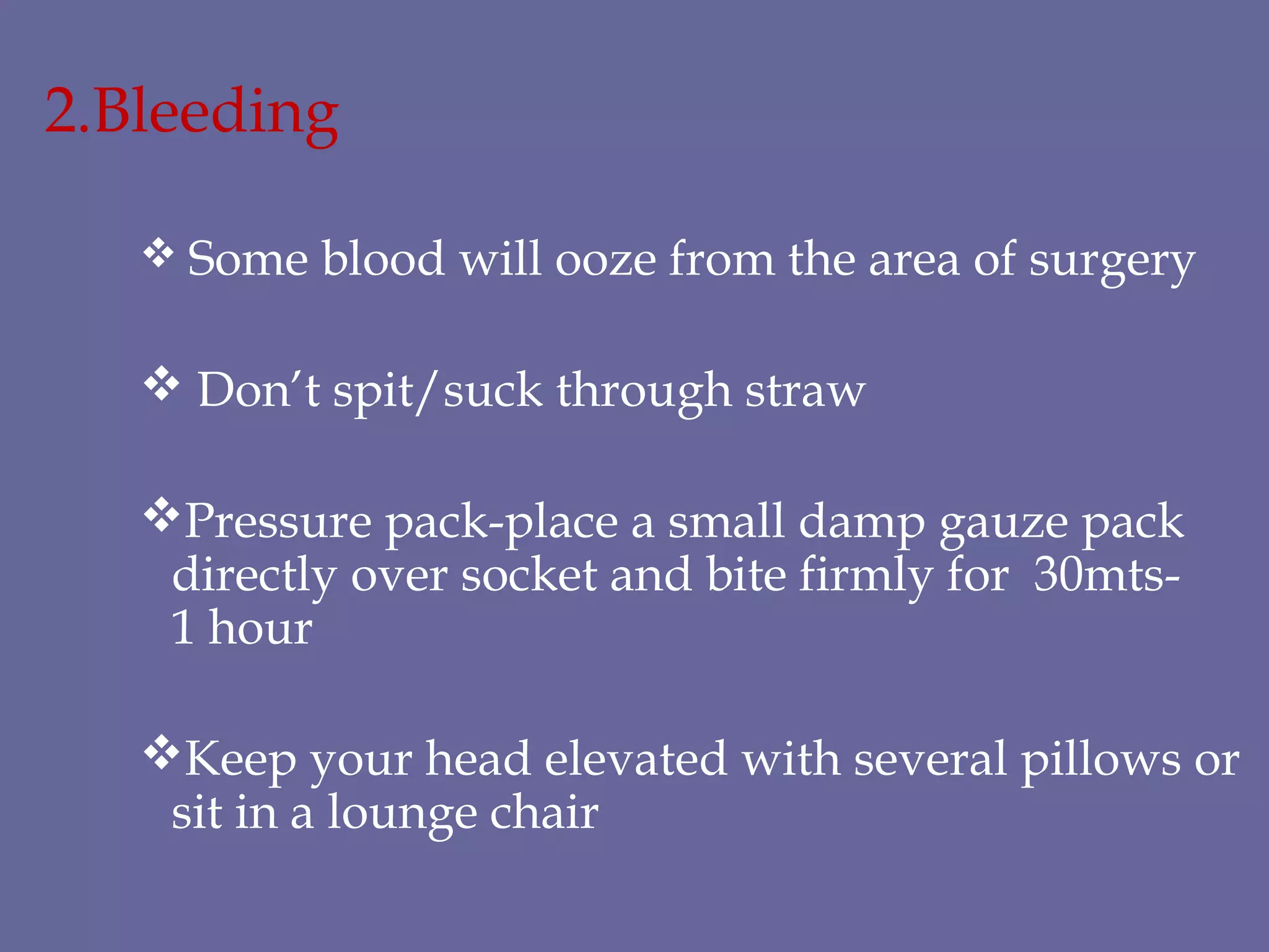 Post operative care after Tooth Extraction | PPT