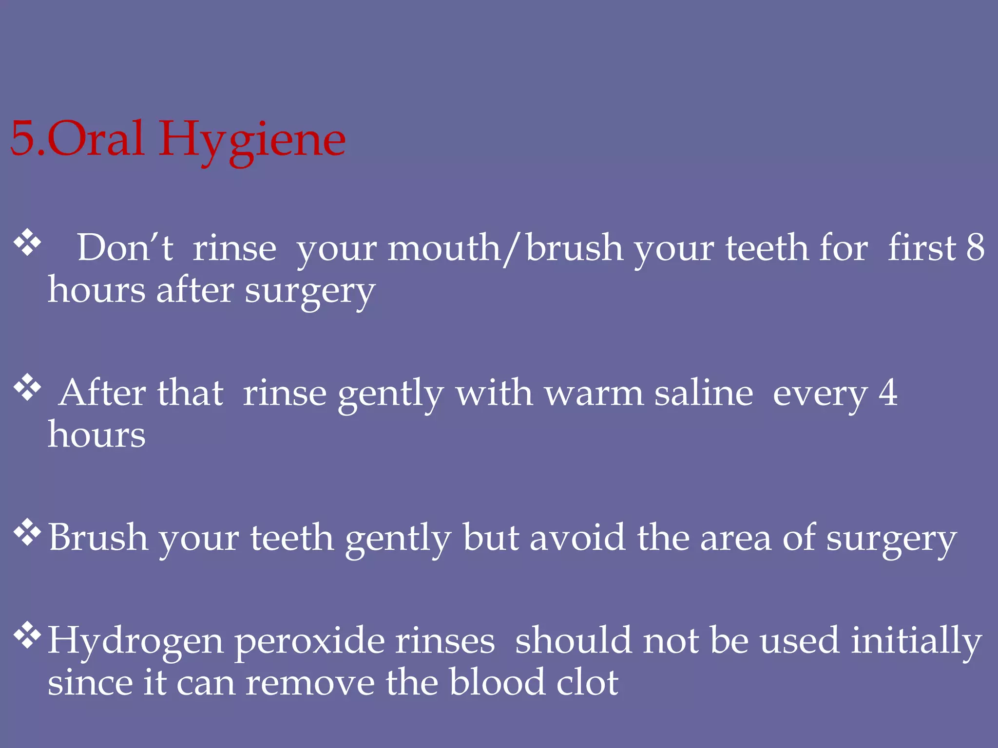 Post operative care after Tooth Extraction | PPT