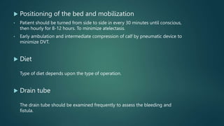 Postoperative care.pptx | First Aid | Injuries