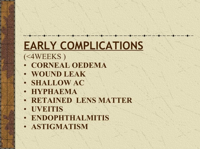 CATARACT SURGERY COMPLICATIONS | PPT