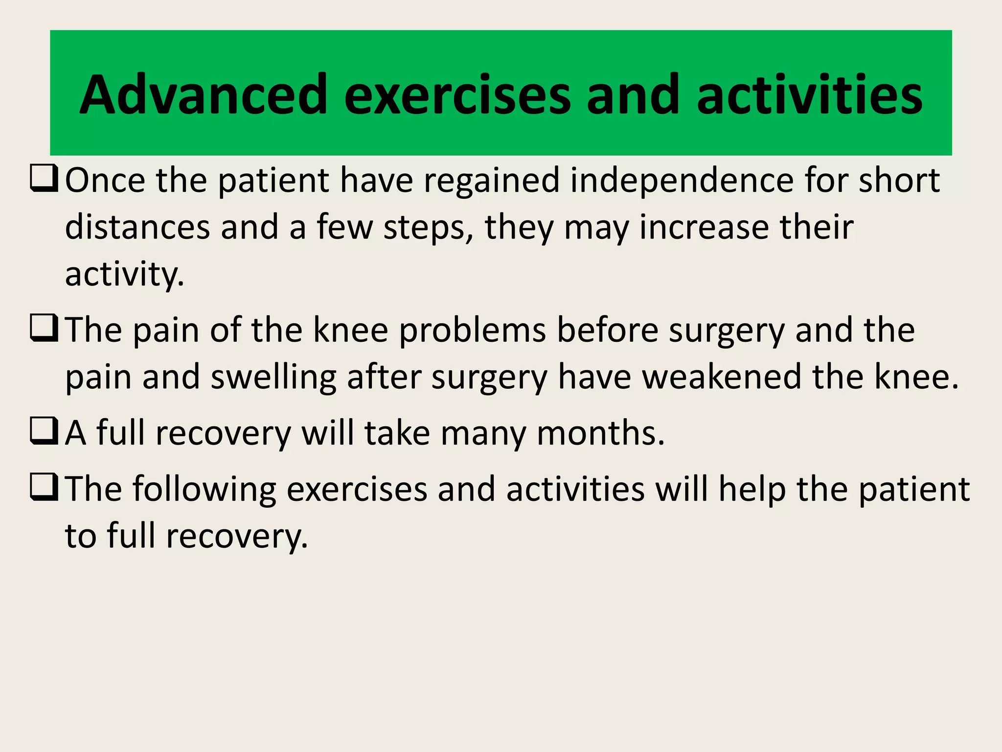Post operative ambulatory exercises | PPTX
