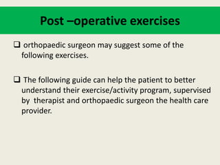 Post operative ambulatory exercises | PPTX
