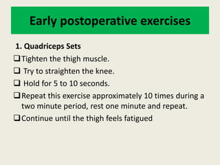 Post operative ambulatory exercises | PPTX
