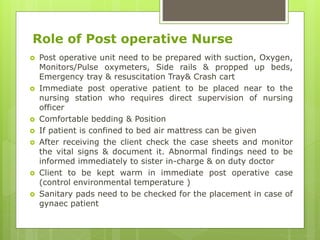 Post operative Nursing care by Ms. Mini Jose, SI, MSW, SVBCH, Silvassa ...