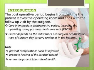 Post operative Nursing care by Ms. Mini Jose, SI, MSW, SVBCH, Silvassa ...