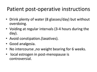 Postoperative care & management after sui operations | PPTX