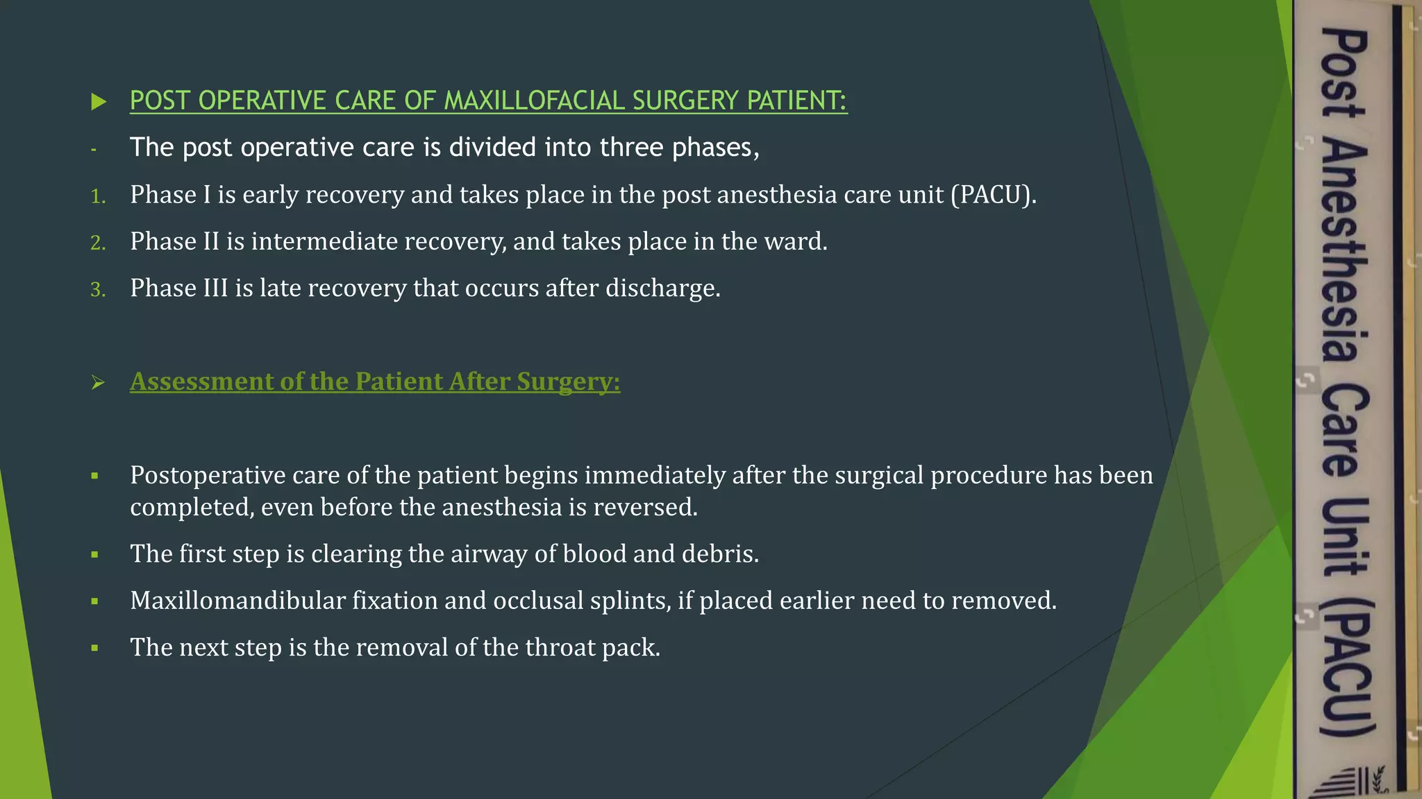 POST OPERATIVE CARE OF MAXILLOFACIAL SURGERY PATIENTS.pptx
