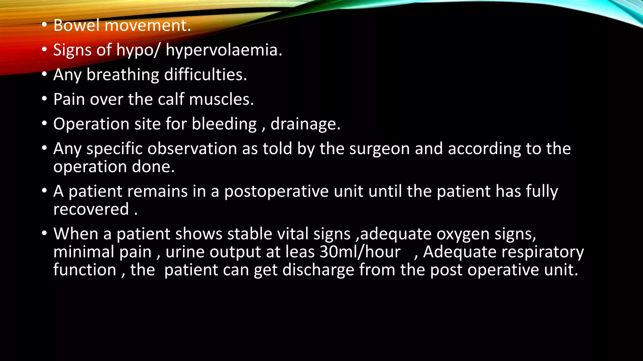 POSTOPERATIVE CARE . | PPTX