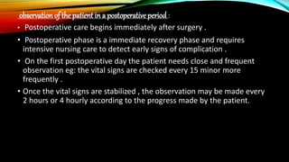 POSTOPERATIVE CARE . | PPTX