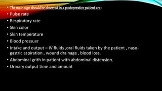 POSTOPERATIVE CARE . | PPTX