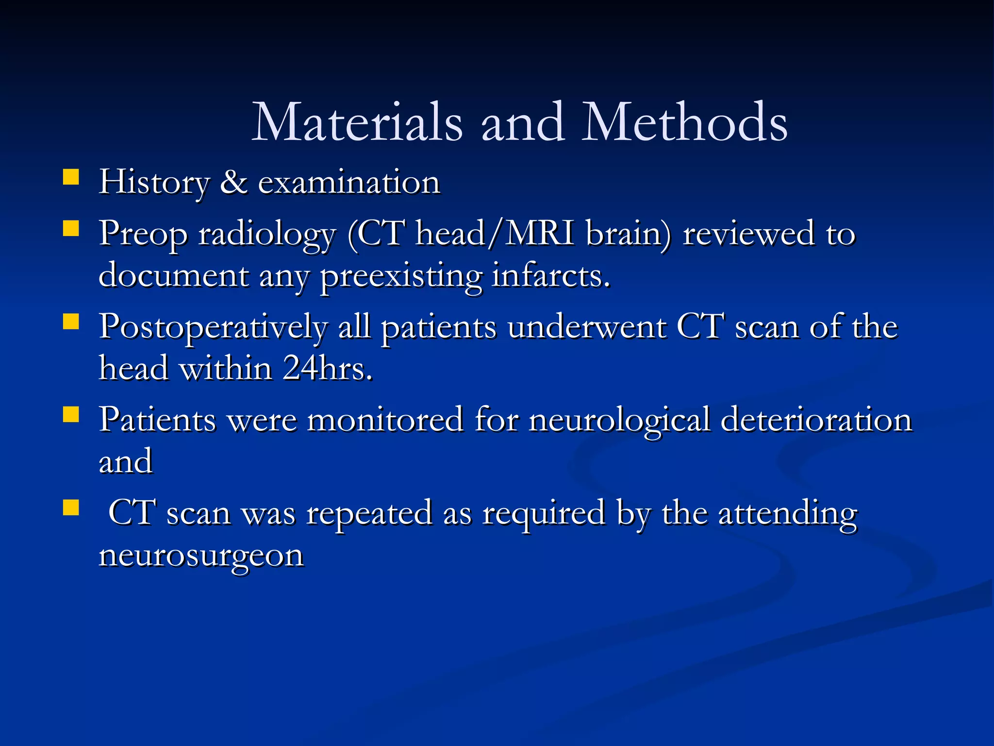 Postoperative cerebral venous infarction | PPT