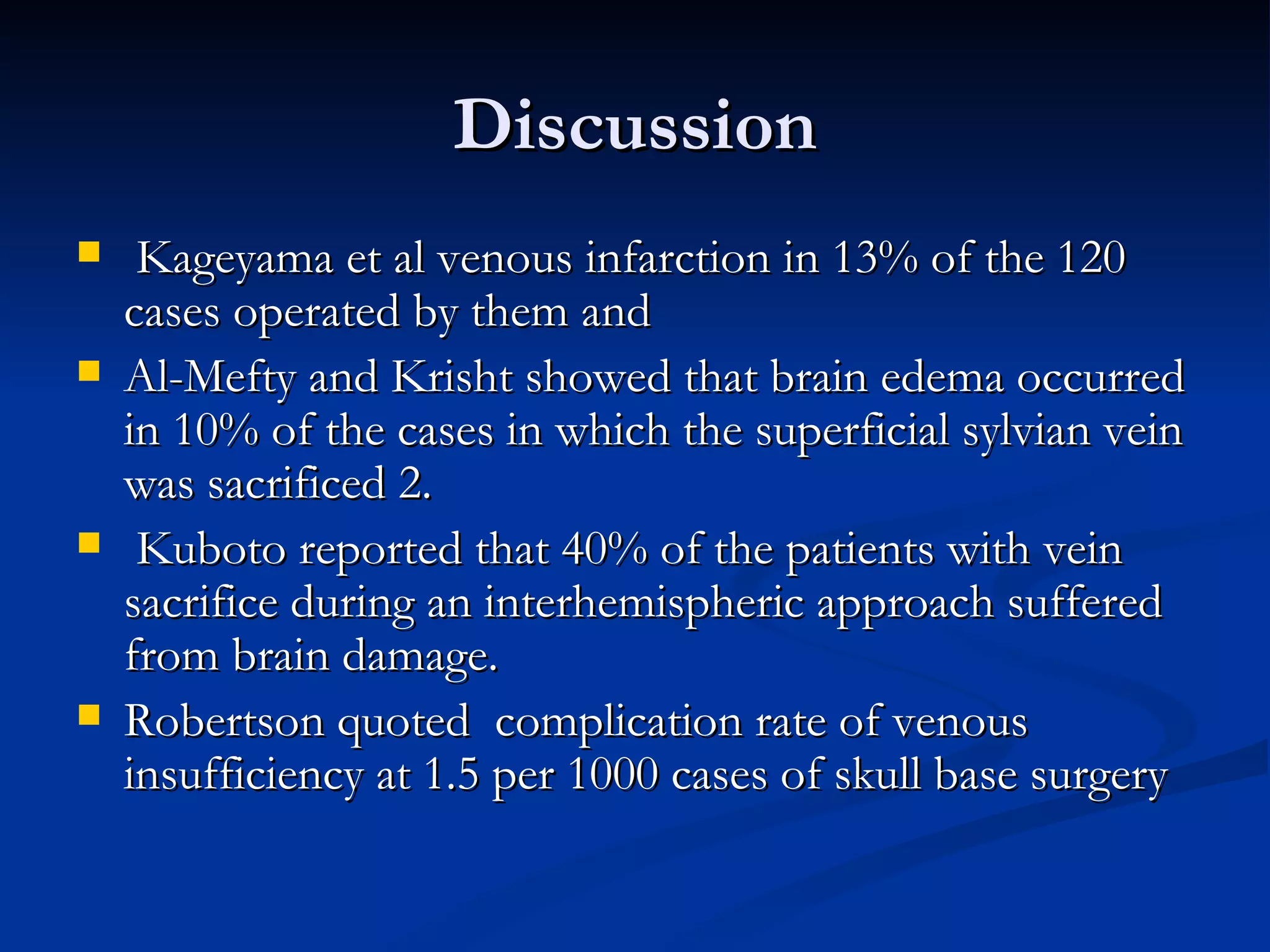 Postoperative cerebral venous infarction | PPT