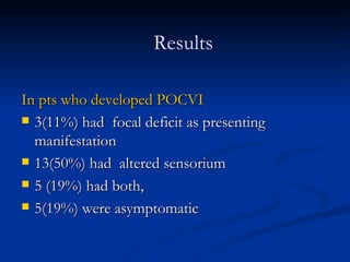 Postoperative cerebral venous infarction | PPT
