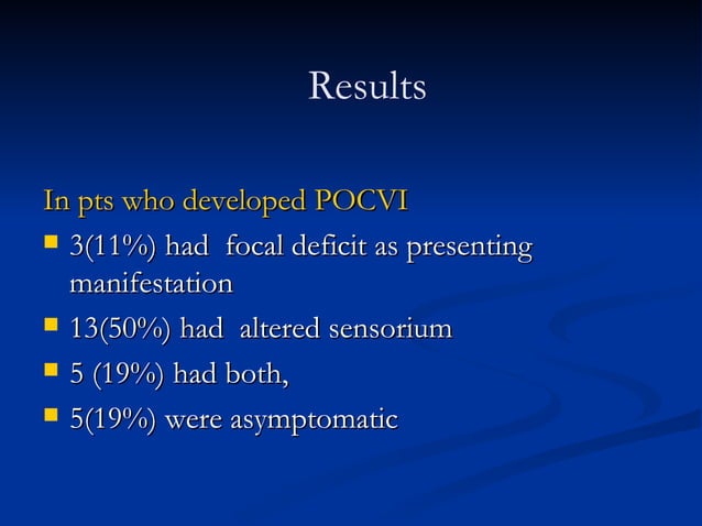 Postoperative cerebral venous infarction | PPT