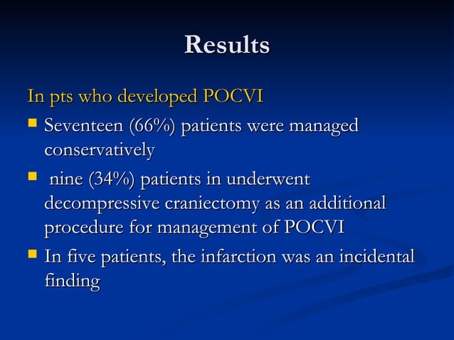 Postoperative cerebral venous infarction | PPT