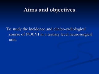 Postoperative cerebral venous infarction | PPT