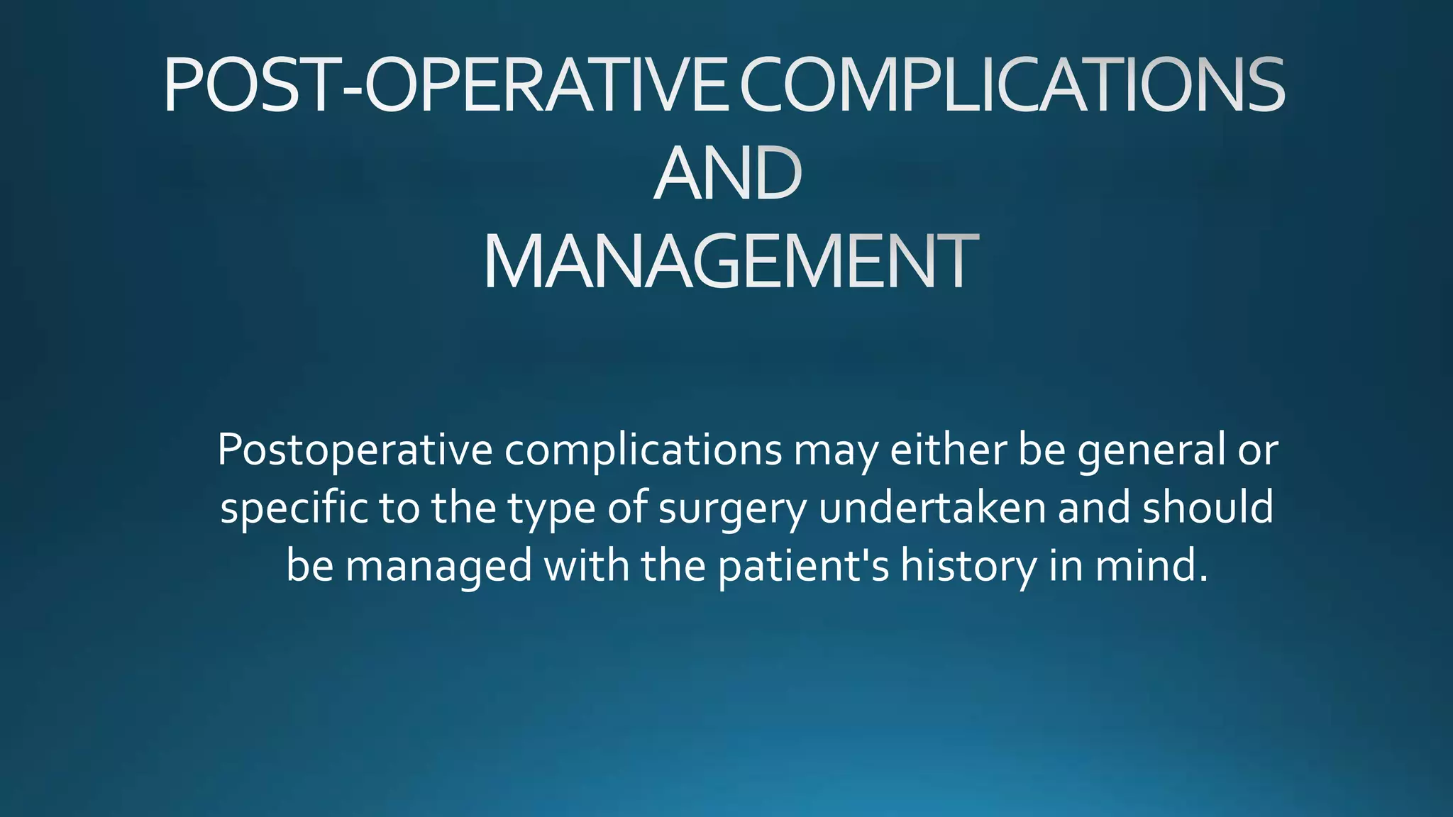 Postoperative complications | PPT