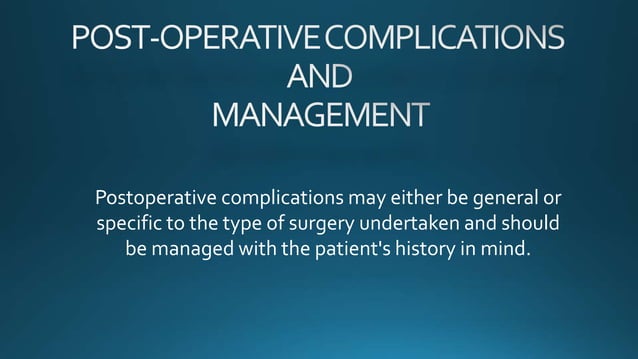Postoperative complications | PPT