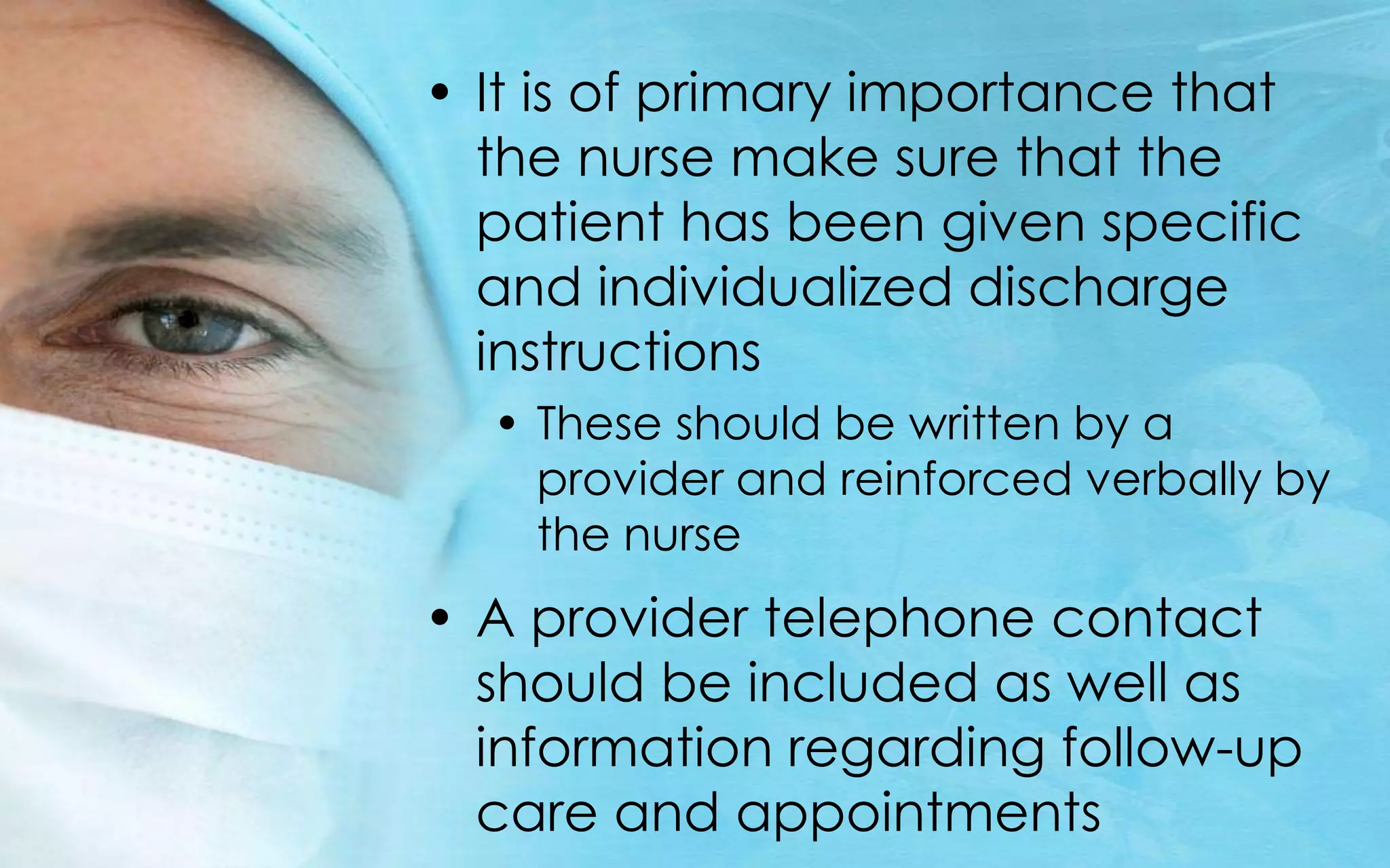 Postoperative discharge instructions | PPTX