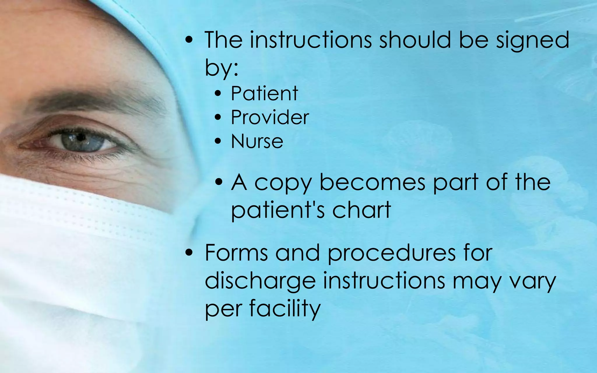 Postoperative discharge instructions | PPT