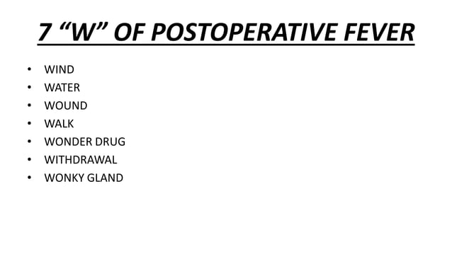 Post operative fever | PPTX