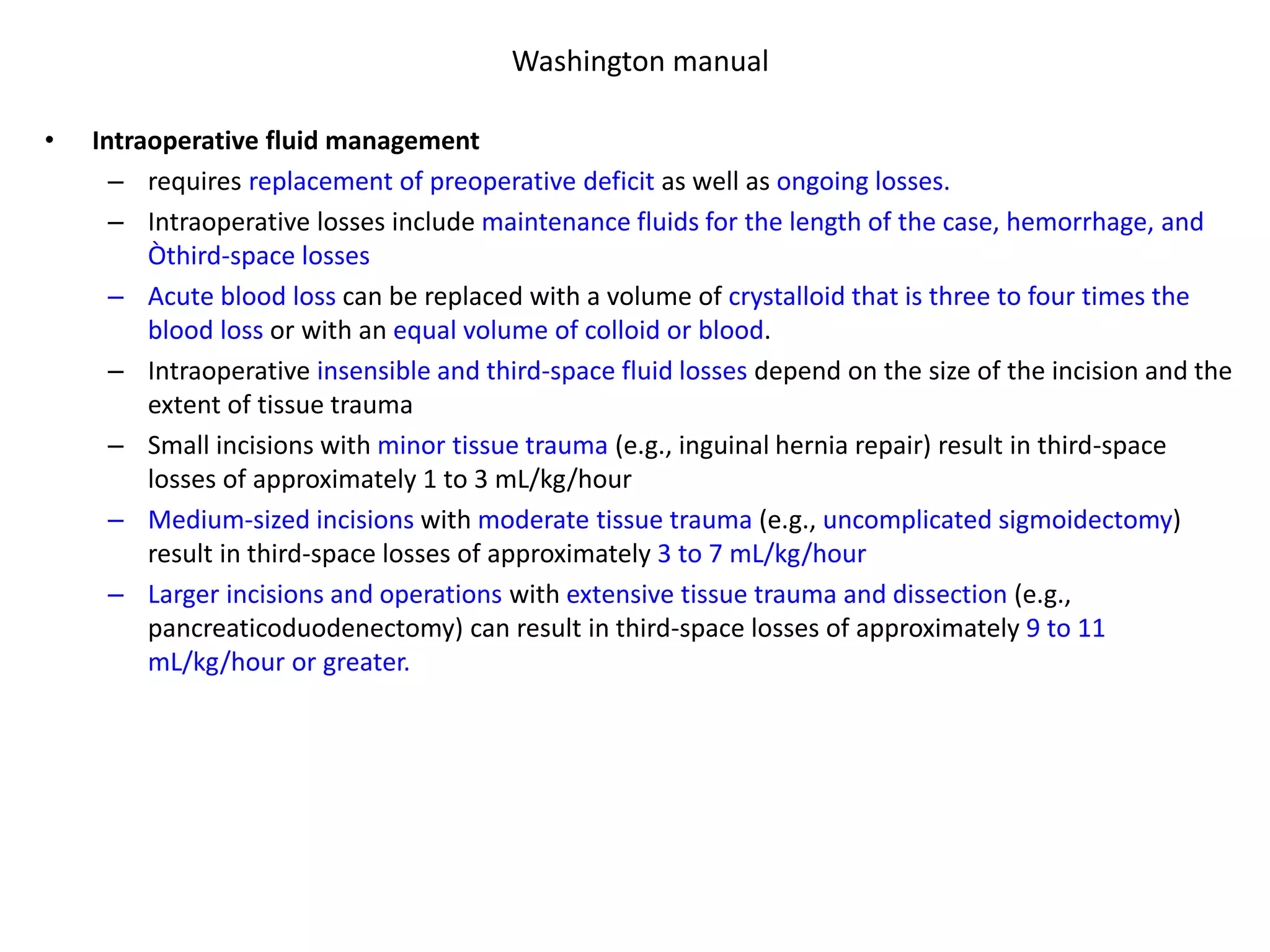 Postoperative fluid therapy | PPTX