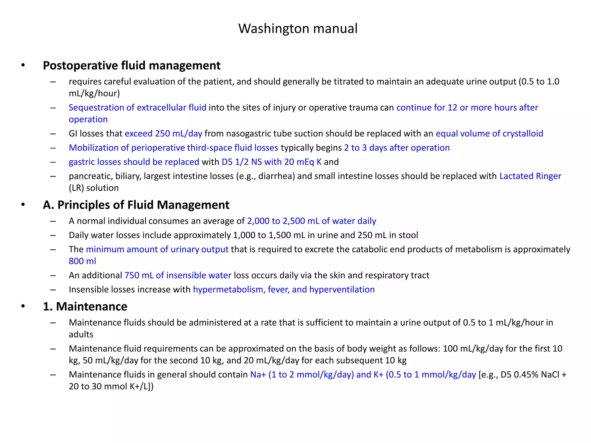Postoperative fluid therapy | PPTX