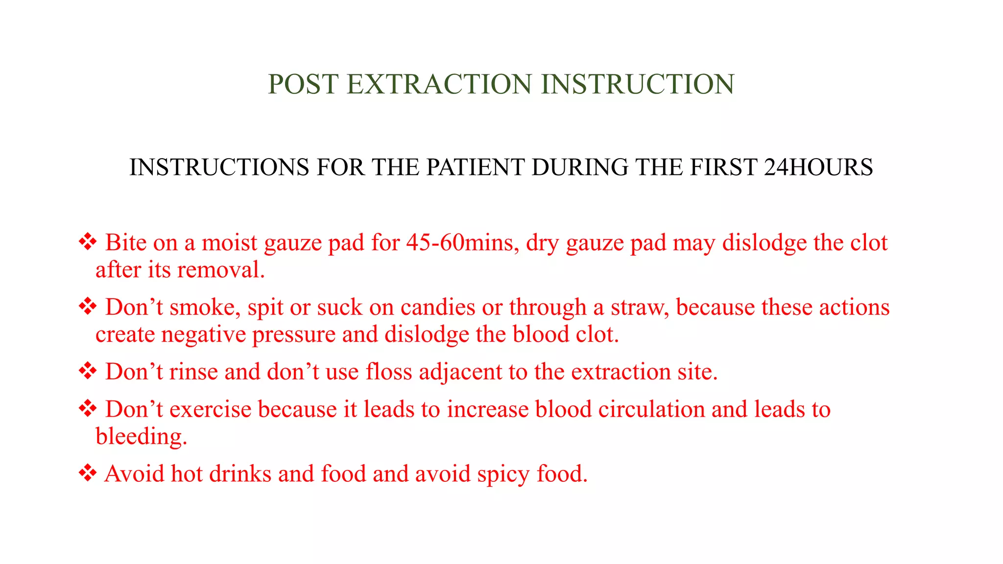 Post operative instructions | PPTX