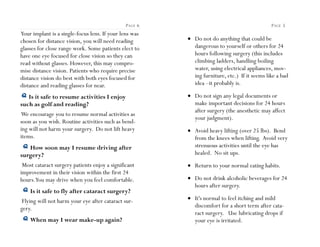 Post operative instructions for cataract surgery by dr. michael ...