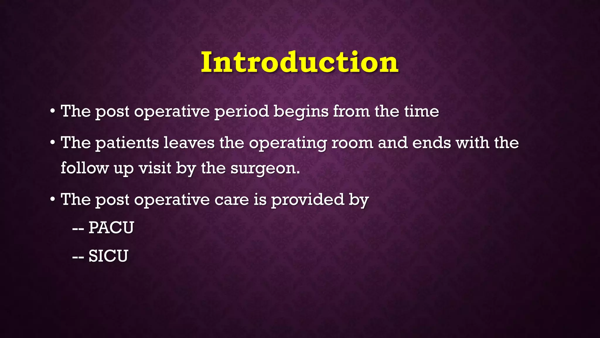 Post operative management | PDF