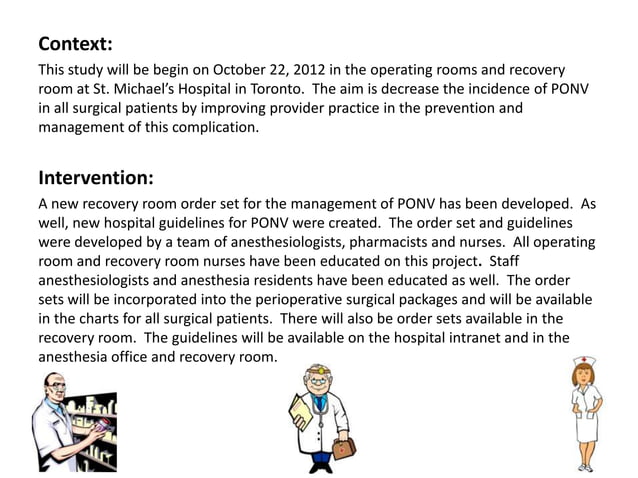 Postoperative nausea and vomiting quality improvement using the ...