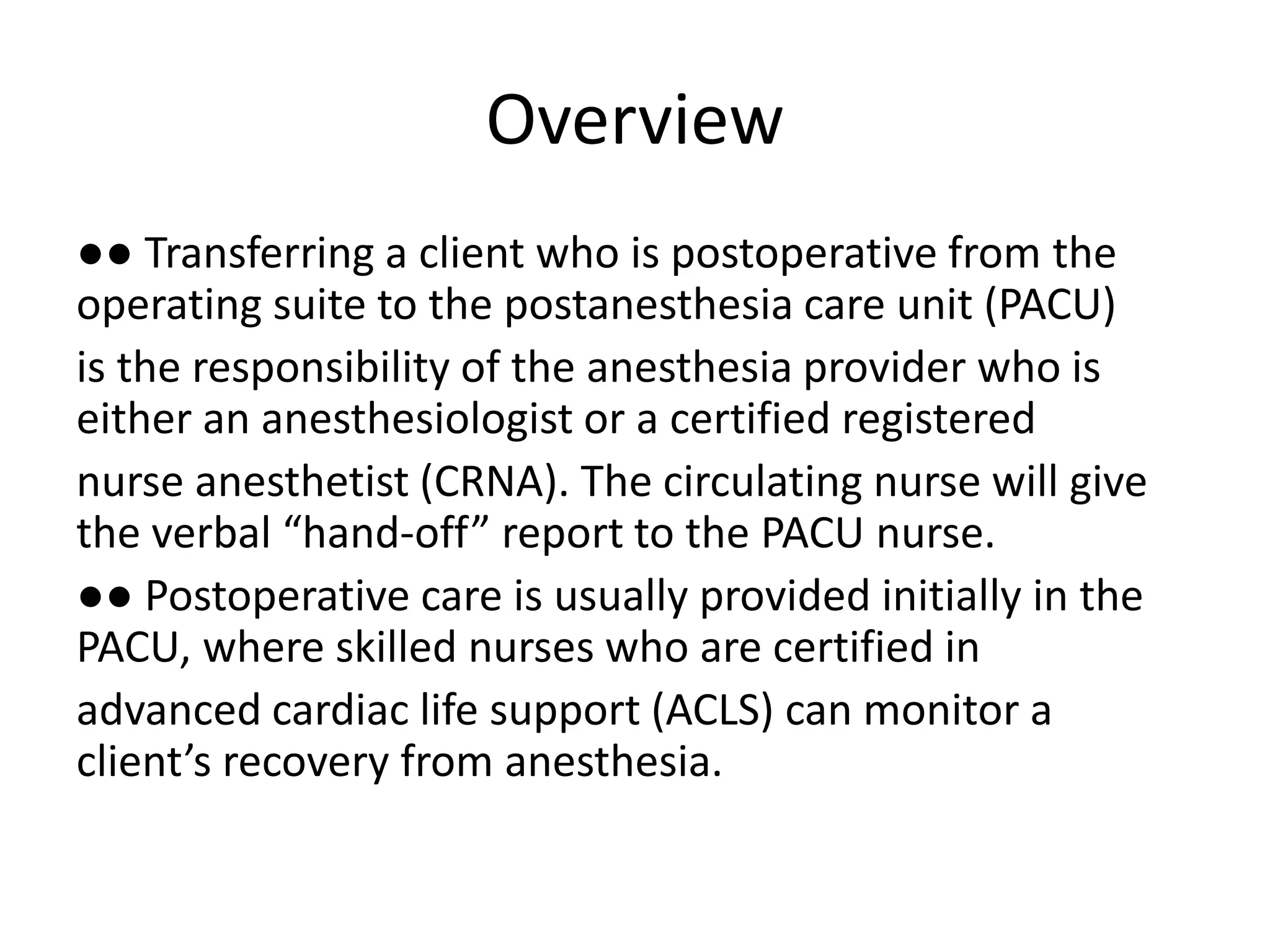Postoperative nursing care | PPTX