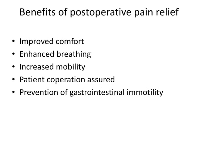 Postoperative pain management | PPTX | Digestive Disorders | Diseases and Conditions
