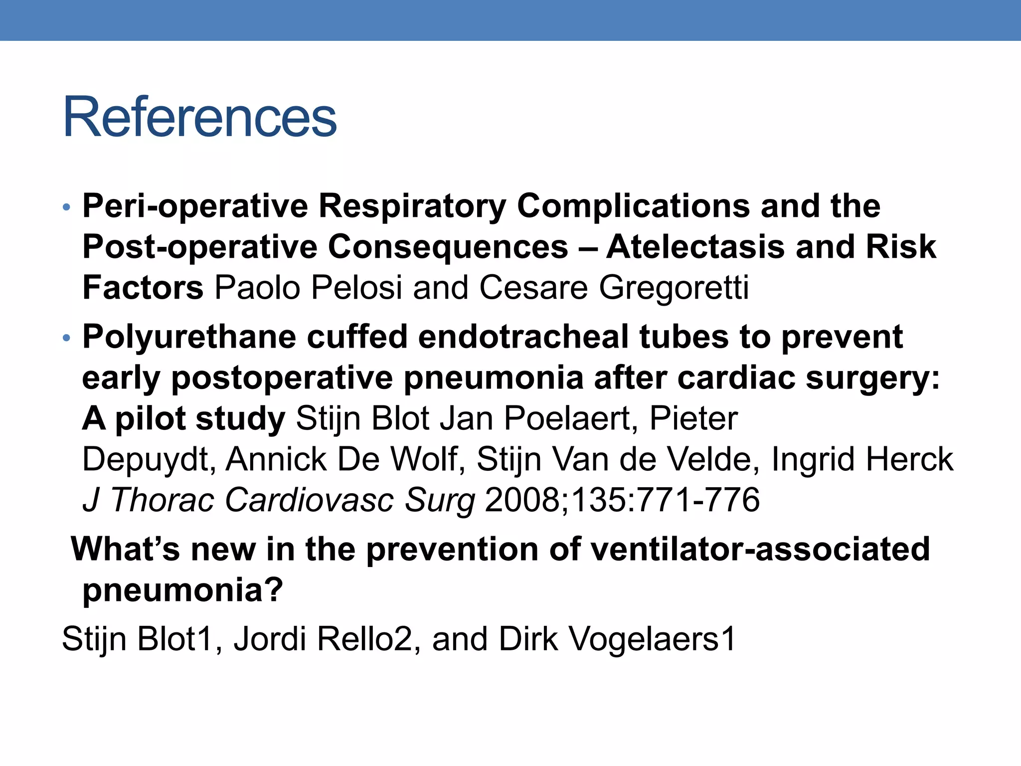 Postoperative pulmonary complications | PPTX