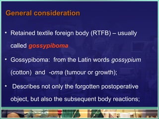 Postoperative retained foreign bodies | PDF | Digestive Disorders ...