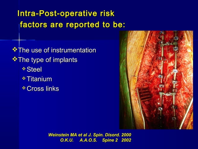 Late Post-operative Spinal Infections | PPT