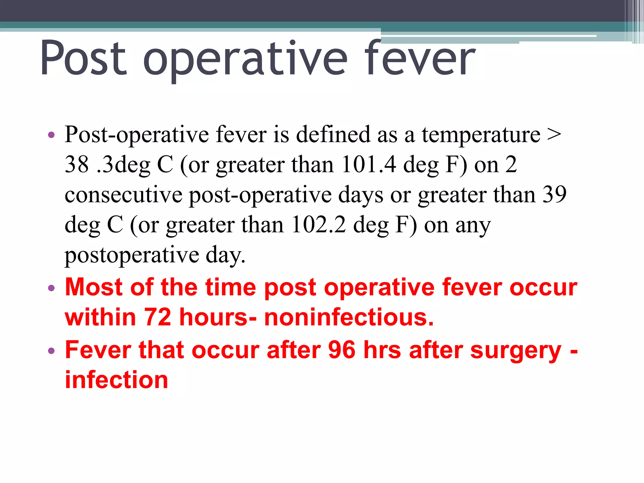 Post op fever | PPT