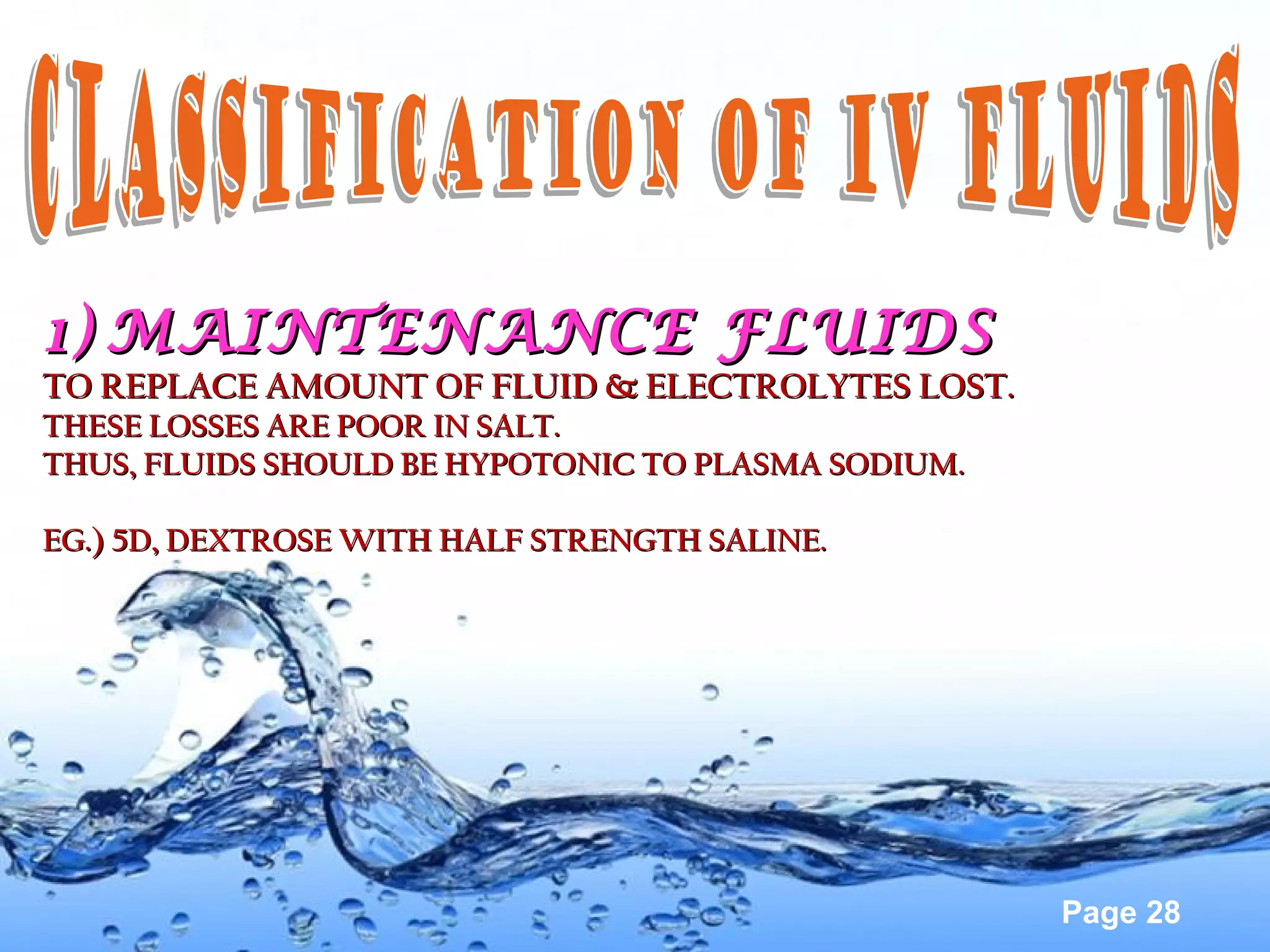 Post op fluid ppt. | PPT