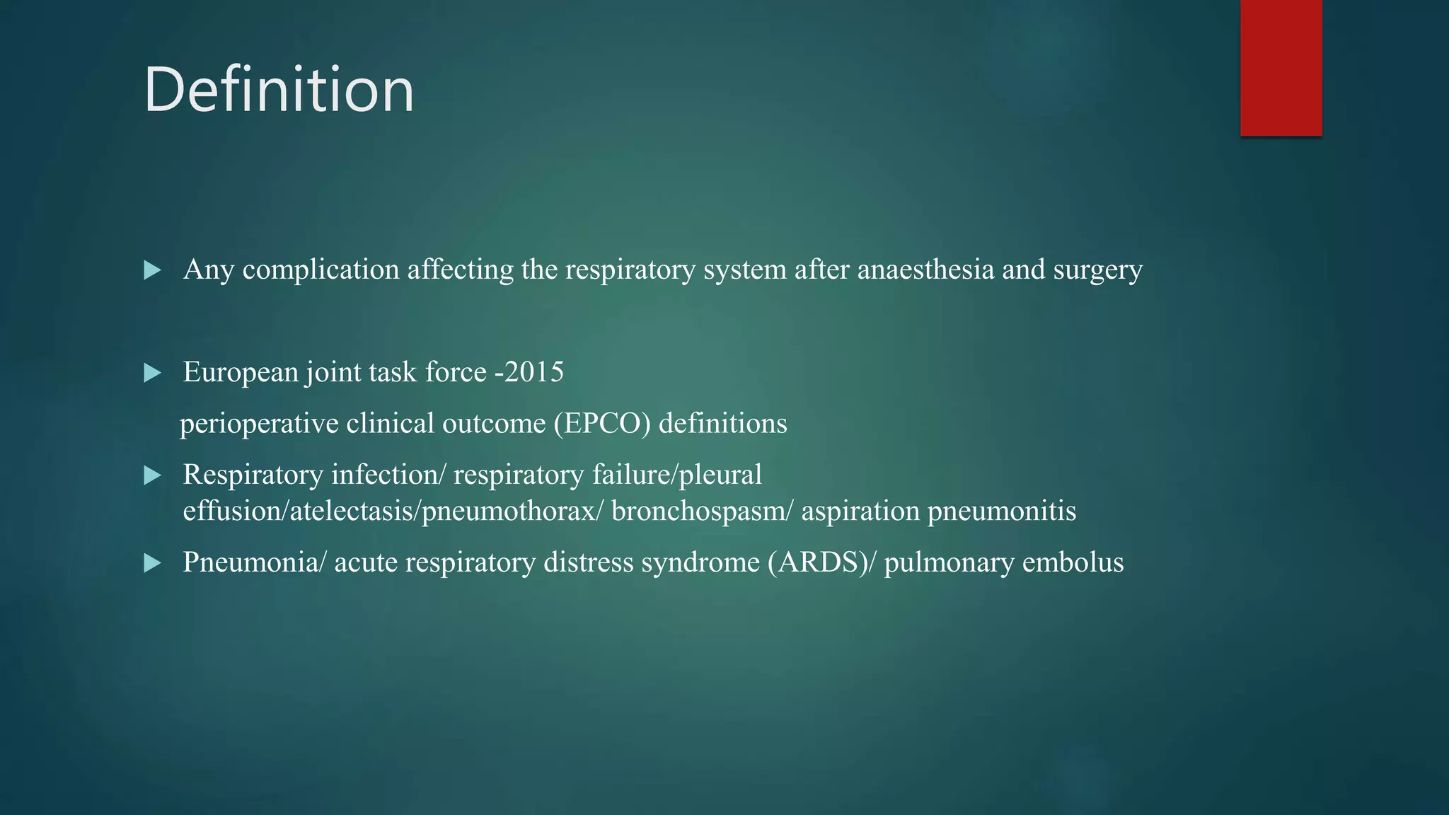 Post op pulmonary complications | PPTX