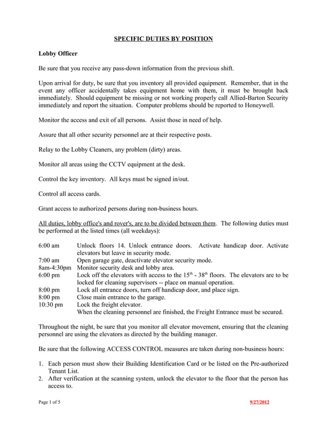 Post orders building