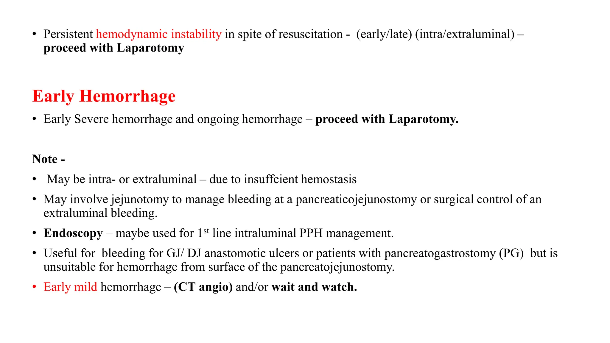 Post pancreaticoduodenectomy hemorrhage (PPH) | PPTX