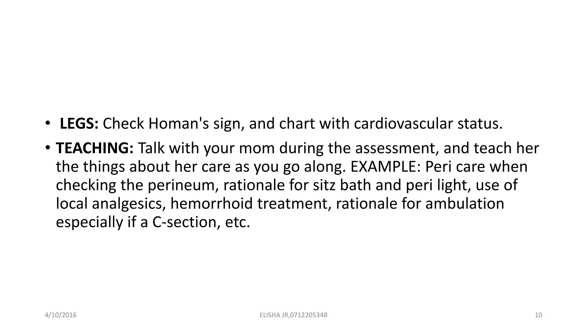 Postpartum assessment 1 | PDF