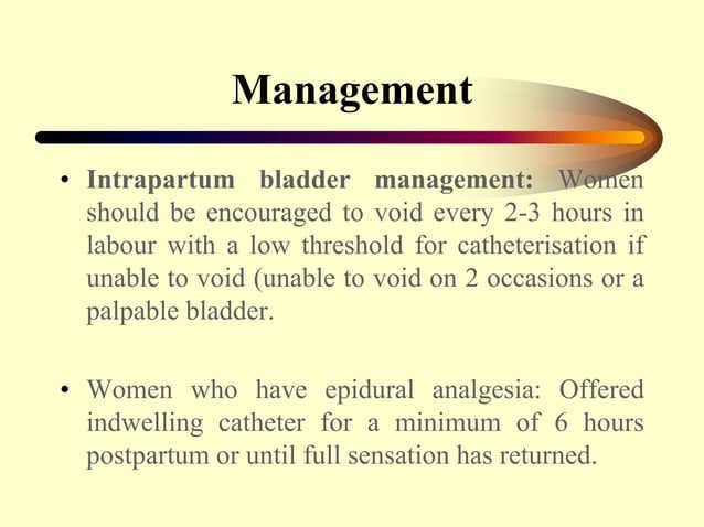 Postpartum bladder dysfunction& urinary retention | PPTX | Pregnancy ...